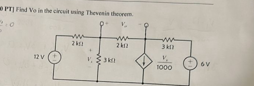 Solved Find Vo in the circuit using Thevenin theorem. | Chegg.com