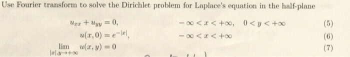 Solved Use Fourier transform to solve the Dirichlet problem | Chegg.com