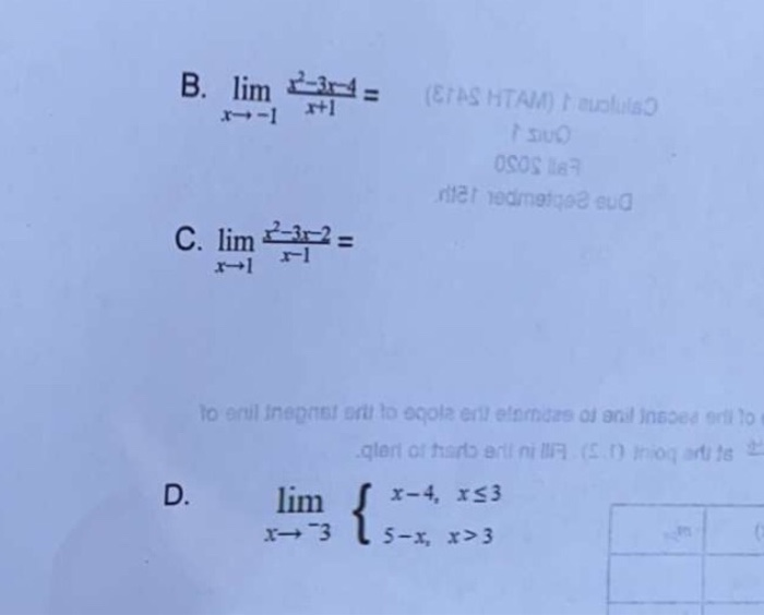 Solved 2. Find the limits using limit laws, removable | Chegg.com