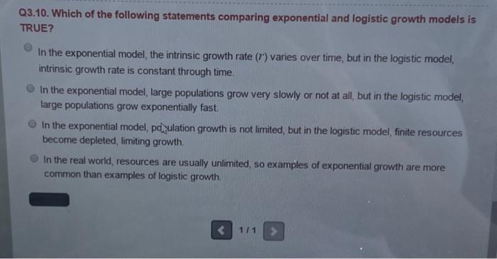 Solved Q3.10. Which of the following statements comparing | Chegg.com