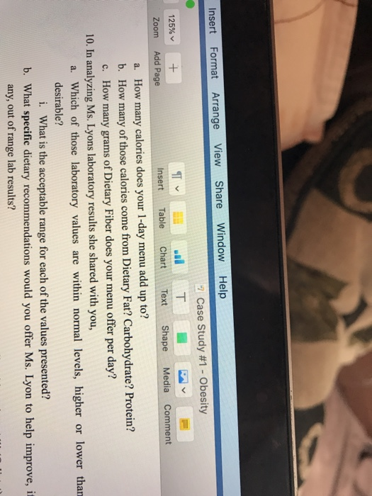 Solved t Insert Format Arrange View Share Window Help 125% | Chegg.com