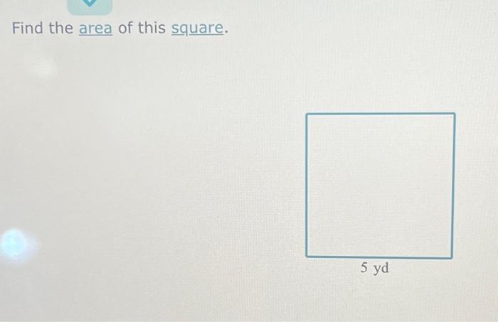 Solved Find the area of this square. | Chegg.com