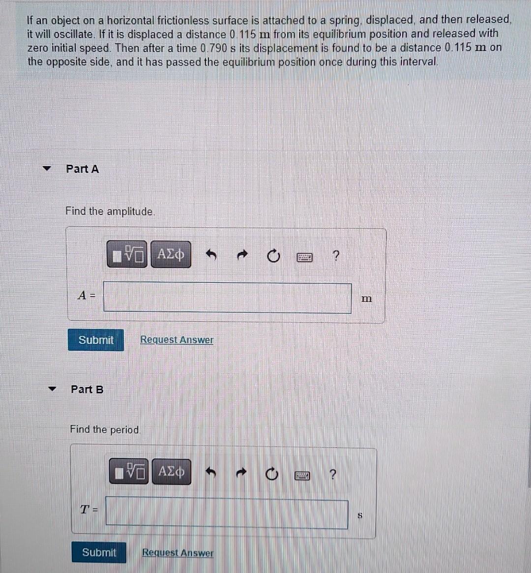 Solved If an object on a horizontal frictionless surface is | Chegg.com
