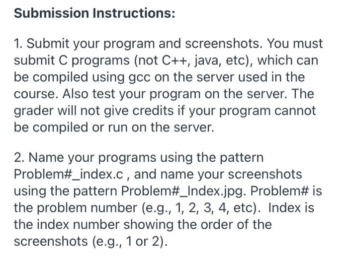 Solved Submission Instructions: 1. Submit your program and | Chegg.com