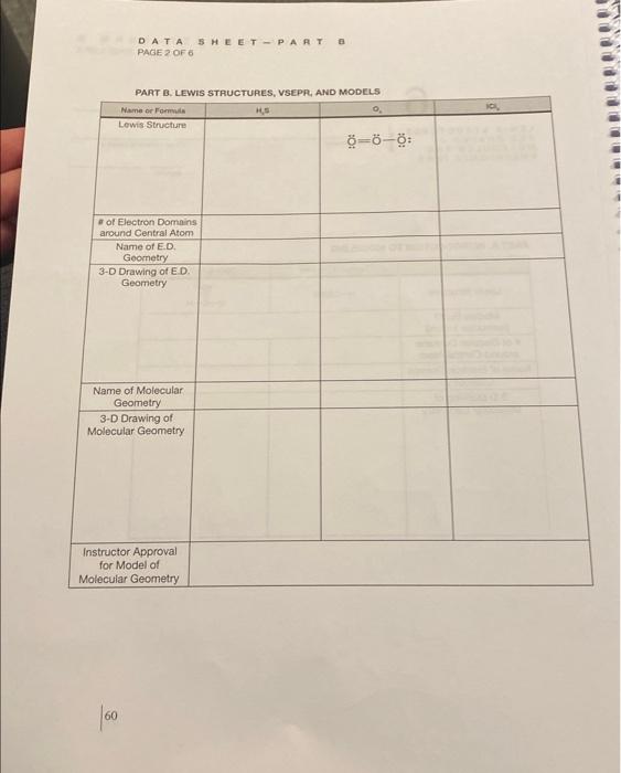 Solved D A TA SHEET-FOR M A PAGE 4 OF 6 Part B. (cont)PART | Chegg.com