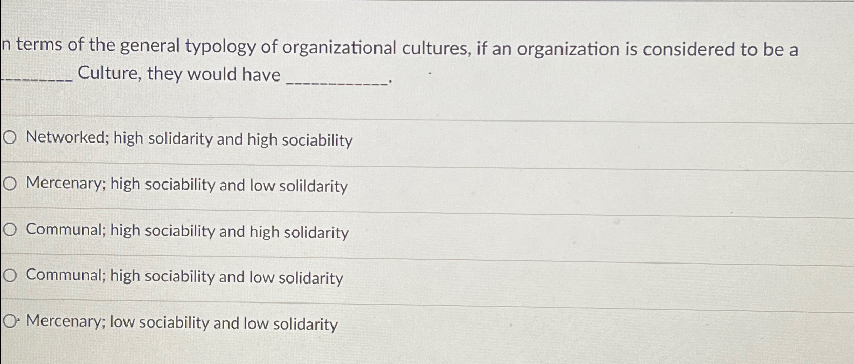 Solved n terms of the general typology of organizational | Chegg.com