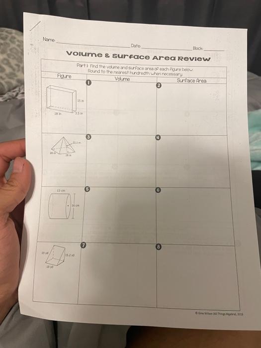 Volume \& surface Area Review Part 2 Read each | Chegg.com