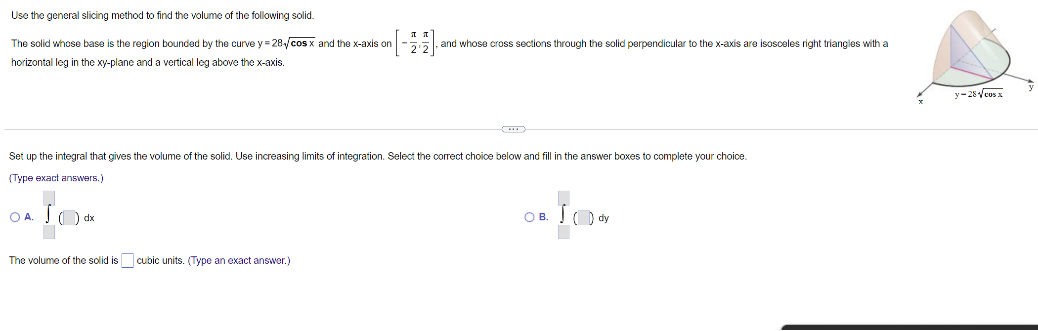 Solved Use The General Slicing Method To Find The Volume Of