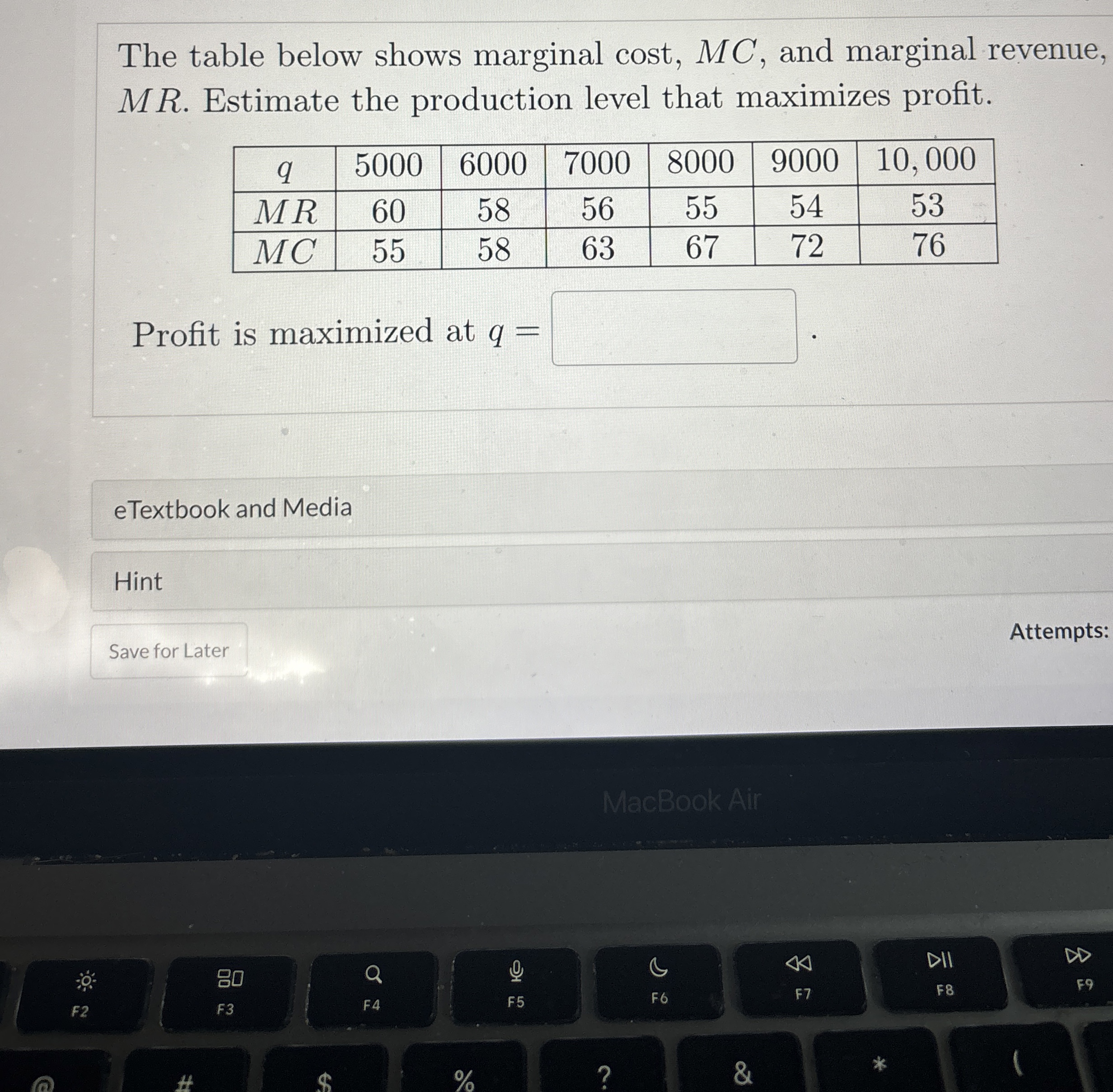 Solved The table below shows marginal cost, MC, ﻿and | Chegg.com