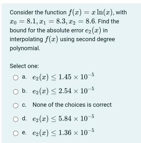 Solved Consider the function f(x)=xln(x), with | Chegg.com