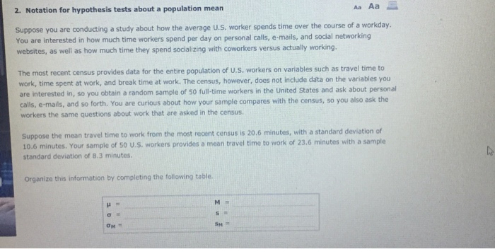 Solved 2 Notation For Hypothesis Tests About A Population 8755