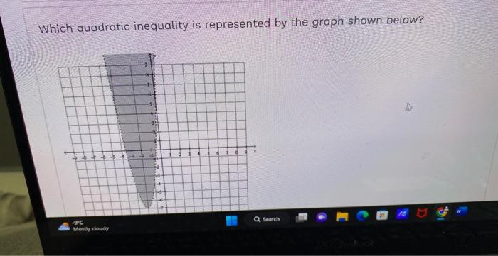 Solved Which quadratic inequality is represented by the | Chegg.com