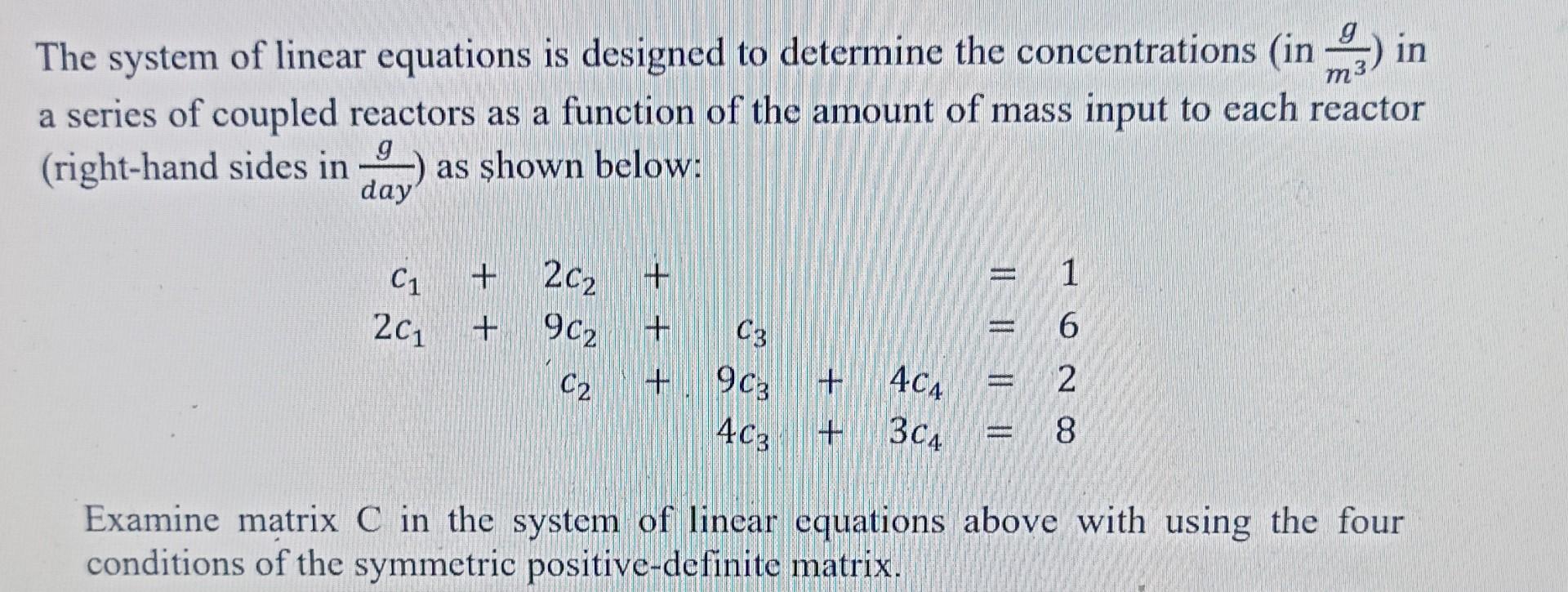 Solved m The system of linear equations is designed to | Chegg.com
