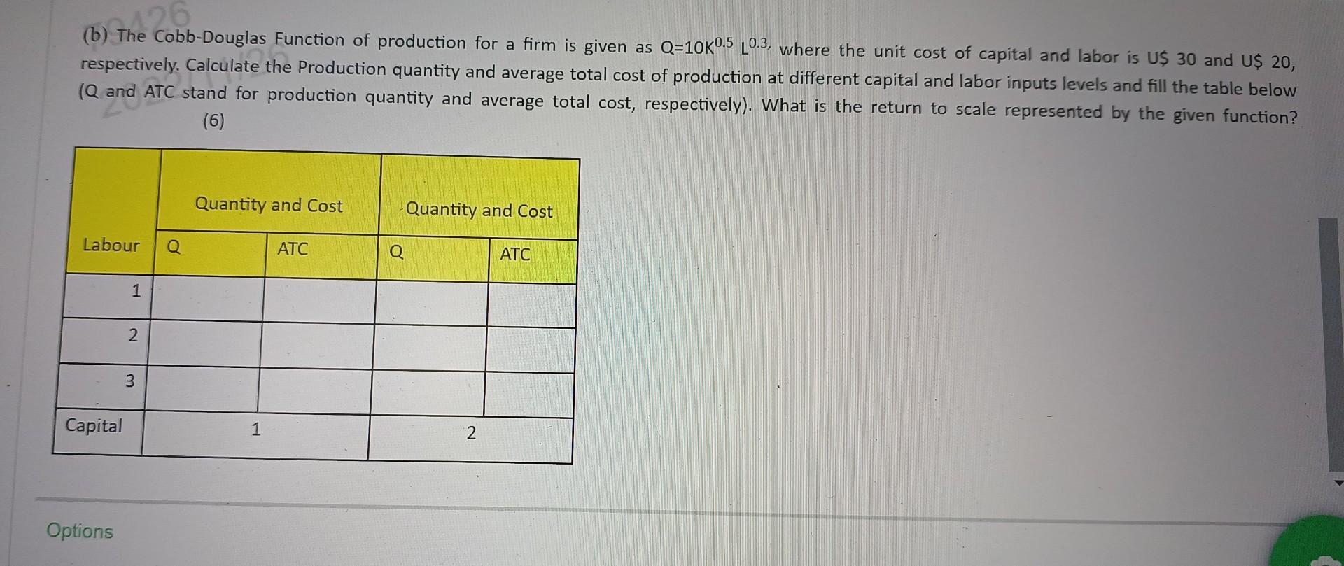 Solved (a) Fill up the missing boxes of the production | Chegg.com