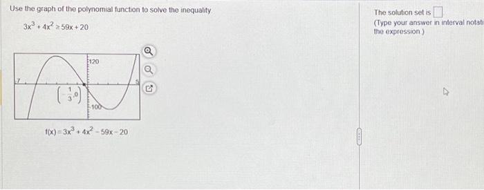 Solved Use the graph of the polynomial function to solve the | Chegg.com