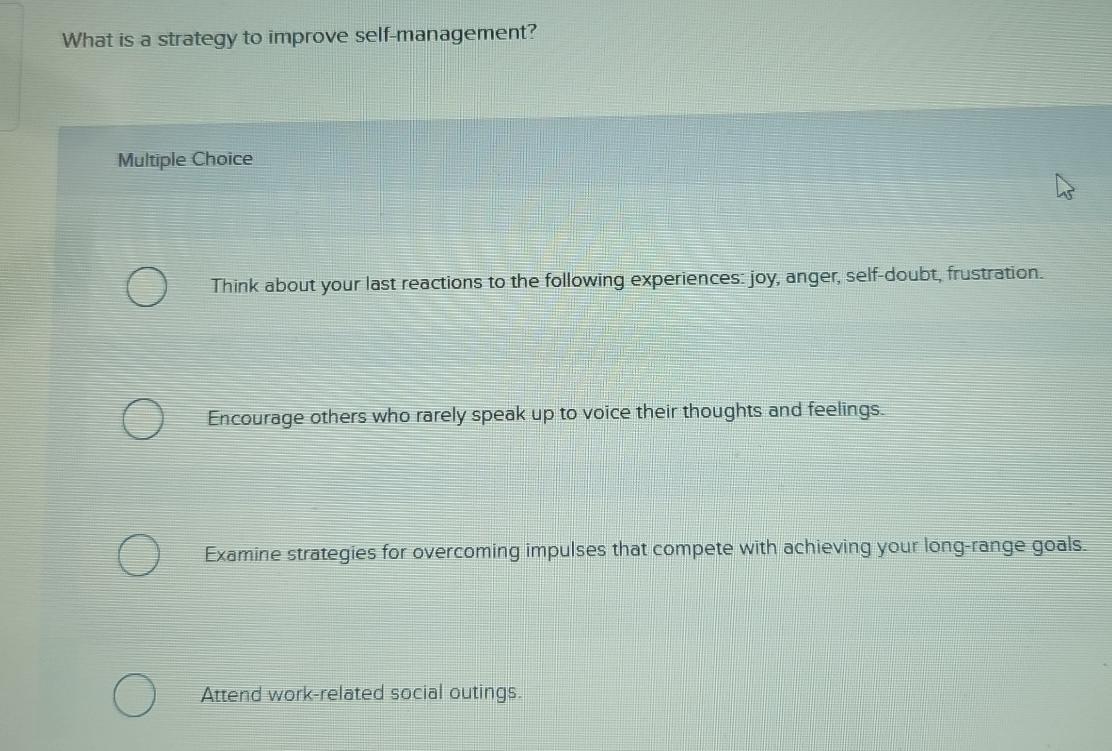Solved What is a strategy to improve | Chegg.com