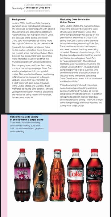 Solved Please read the case study of Coca Cola and answer | Chegg.com