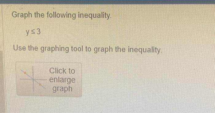 Solved Graph the following inequality. y≤3 Use the graphing | Chegg.com