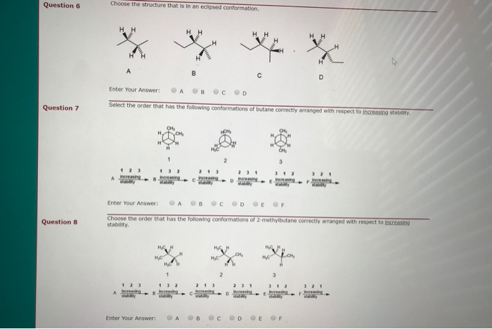 Solved Choose the structure that is in an eclipsed | Chegg.com