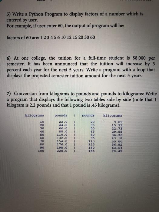 Solved PROGRAMS 1) Write a Python program that asks the user | Chegg.com