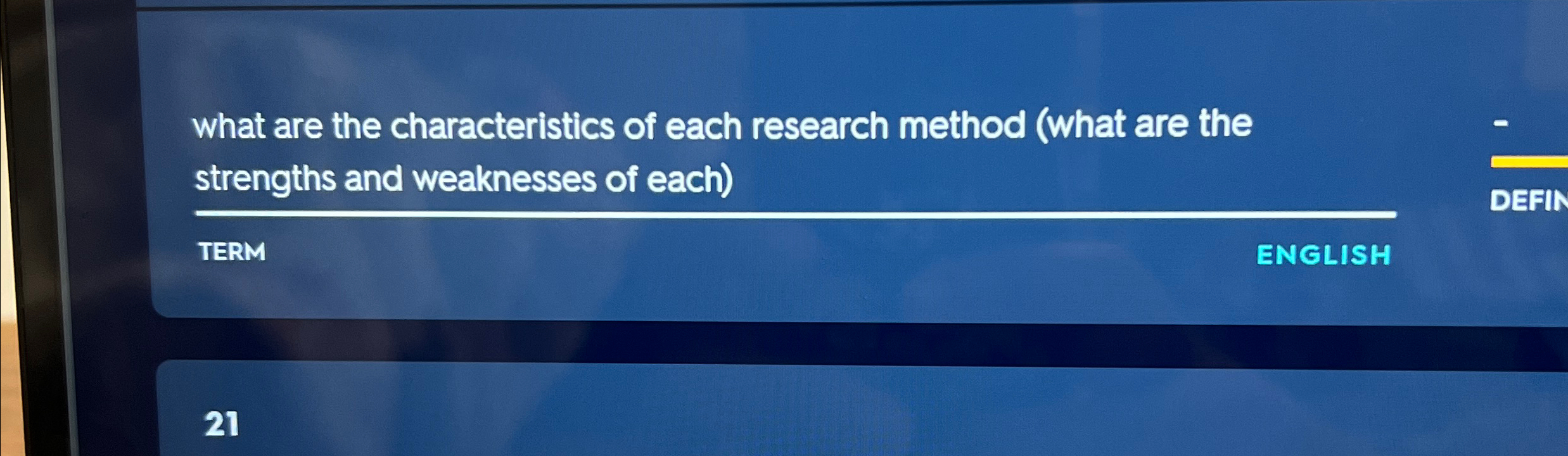 Solved what are the characteristics of each research method | Chegg.com