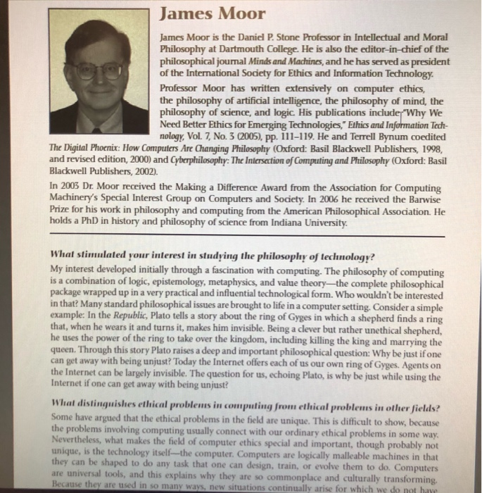 41. How well does Moor's theory of just | Chegg.com