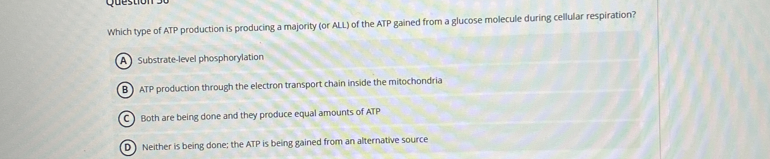 Solved Which type of ATP production is producing a majority | Chegg.com