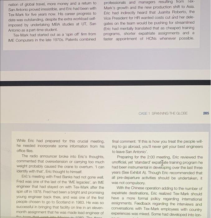 Solved SPANNING THE GLOBE By Allen D. Engle, Sr. Eric | Chegg.com