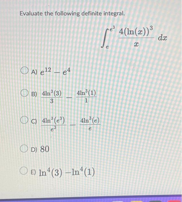 Solved Evaluate the following definite integral. | Chegg.com
