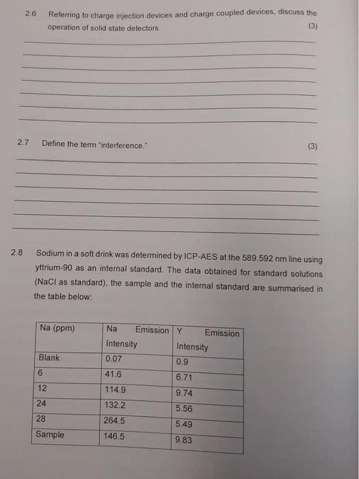 Solved 2.6 Referring to charge injection devices and charge | Chegg.com