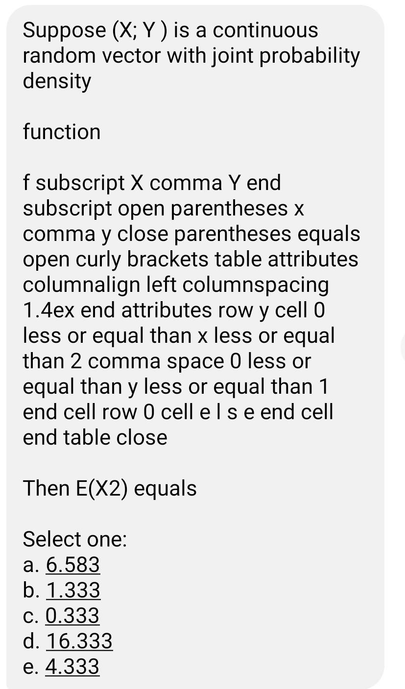 Suppose (X; Y) is a continuous random vector with | Chegg.com