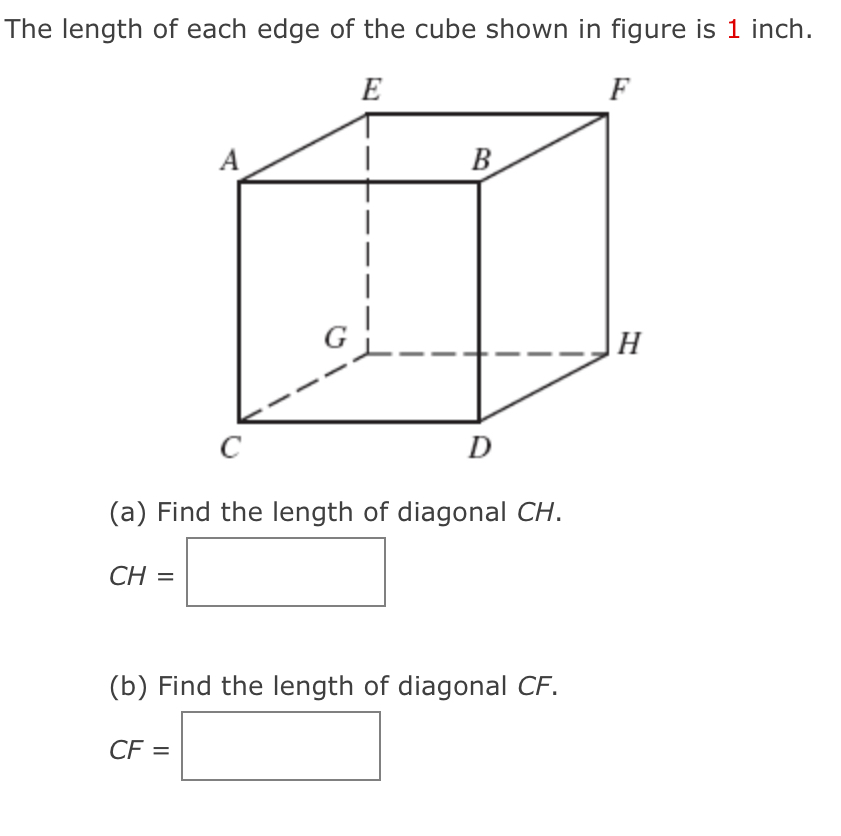 Solved The length of each edge of the cube shown in figure | Chegg.com