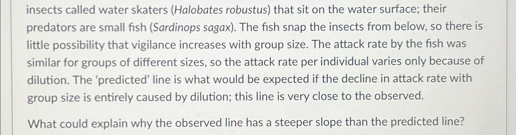 Solved insects called water skaters (Halobates robustus) | Chegg.com
