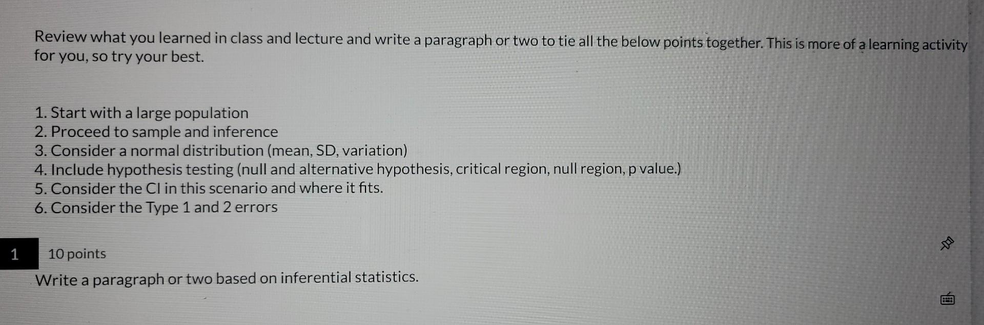 Solved Review what you learned in class and lecture and | Chegg.com