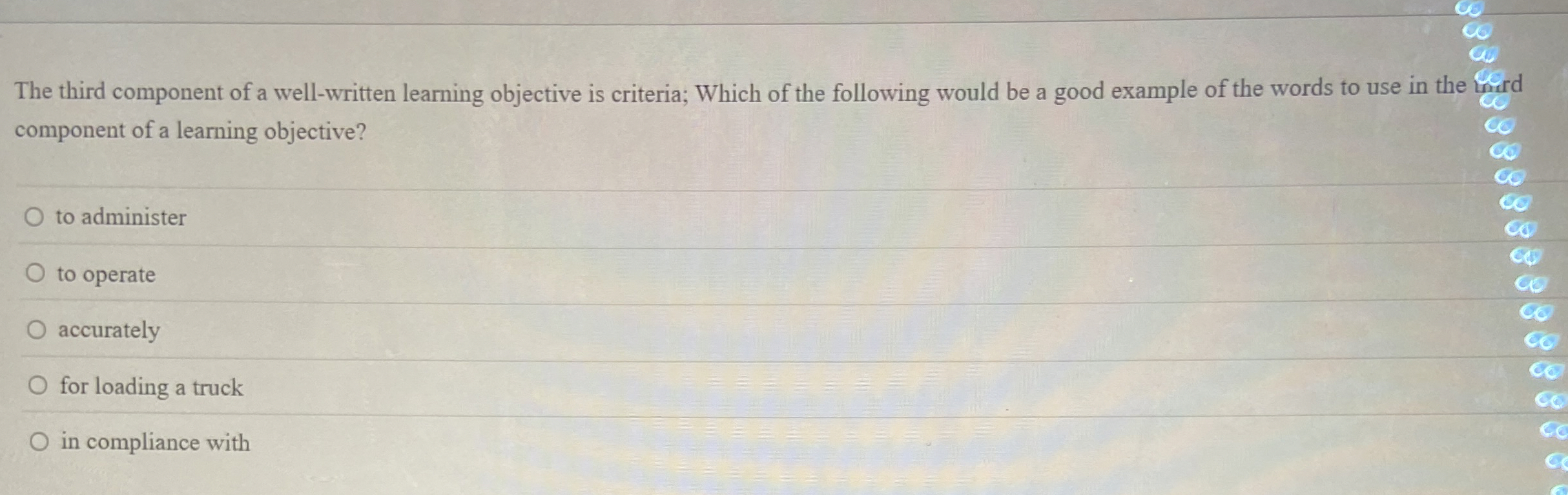 Solved The third component of a well-written learning | Chegg.com
