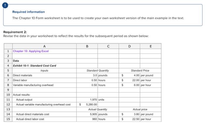 Solved Required information The Chapter 10 Form worksheet is | Chegg.com