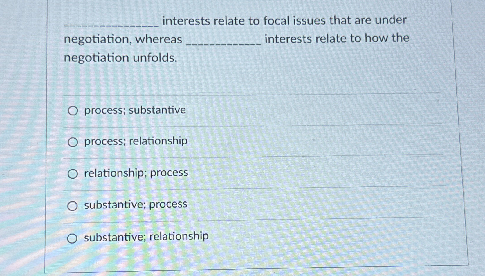 Solved interests relate to focal issues that are under | Chegg.com