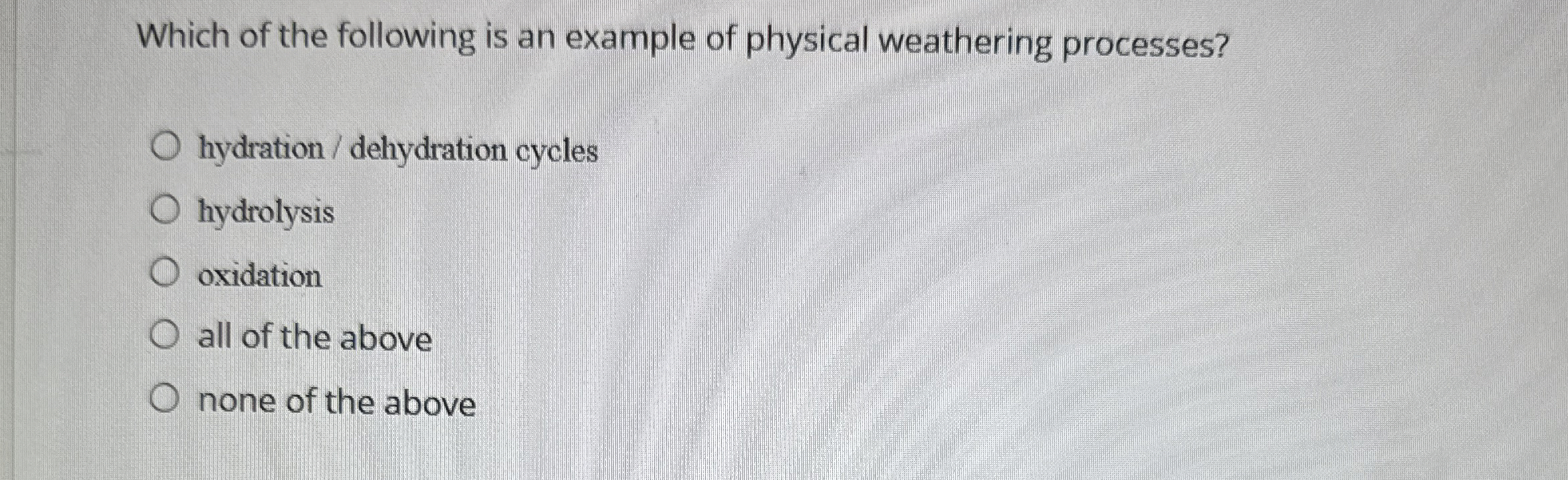 Solved Which of the following is an example of physical | Chegg.com