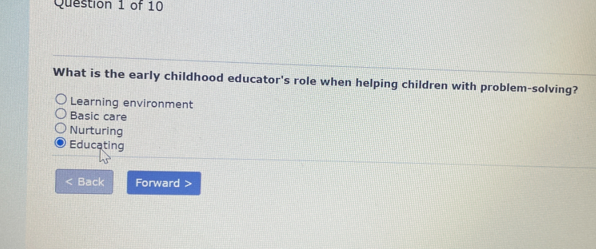 Solved Question 1 ﻿of 10What is the early childhood | Chegg.com