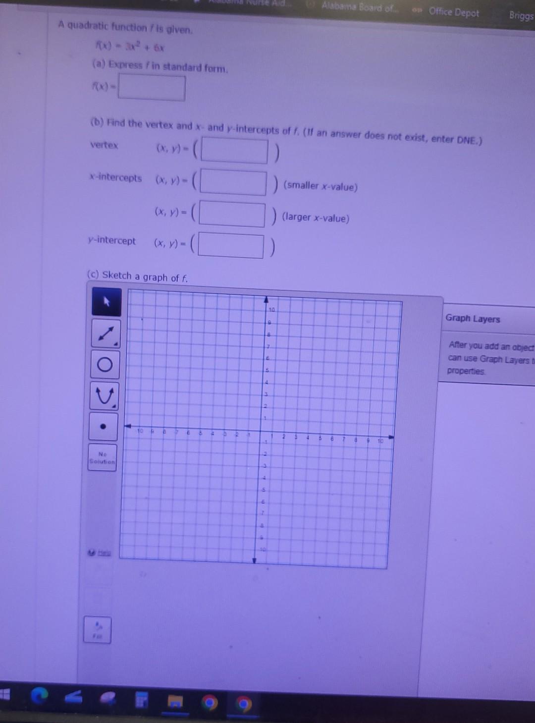 Solved A quadratic function f is given. f(x)=3x2+6x (a) | Chegg.com