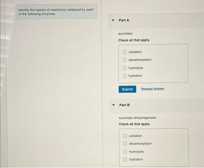 Solved Part A Complete the names of the missing compounds in | Chegg.com