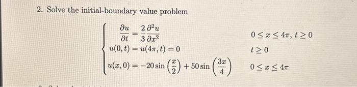 Solved 2. Solve the initial-boundary value problem | Chegg.com