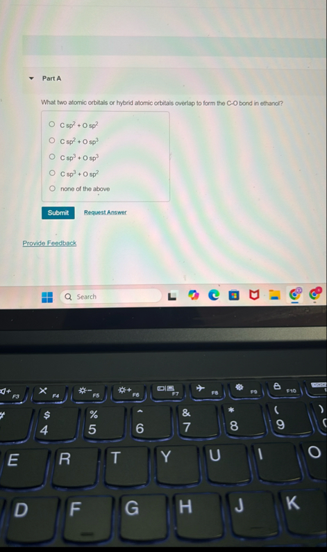 Solved Part Awhat Two Atomic Orbitals Or Hybrid Atomic