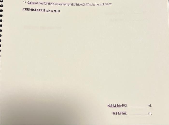 Solved Need some help with preperation calculations for | Chegg.com