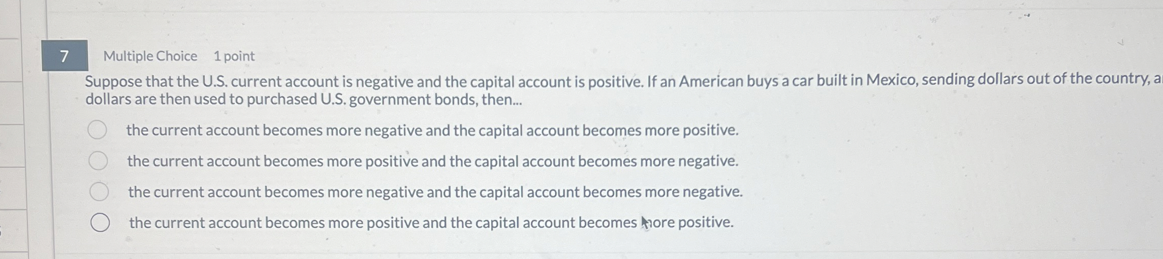 Solved 7Multiple Choice1 ﻿pointSuppose that the U.S. | Chegg.com