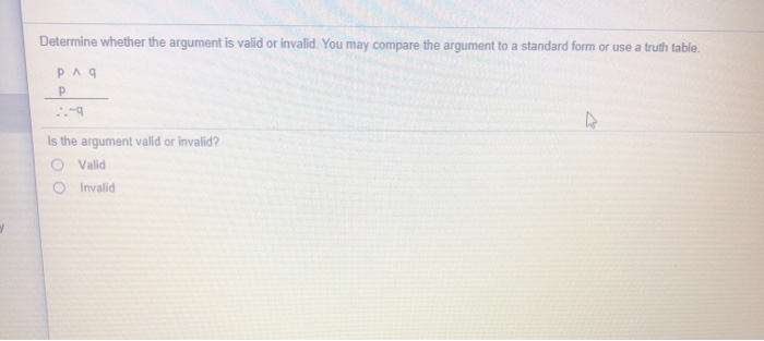 Solved Determine whether the argument is valid or invalid. | Chegg.com