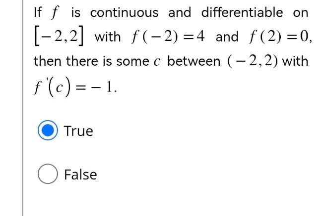 Solved If f is continuous and differentiable on [−2,2] with | Chegg.com
