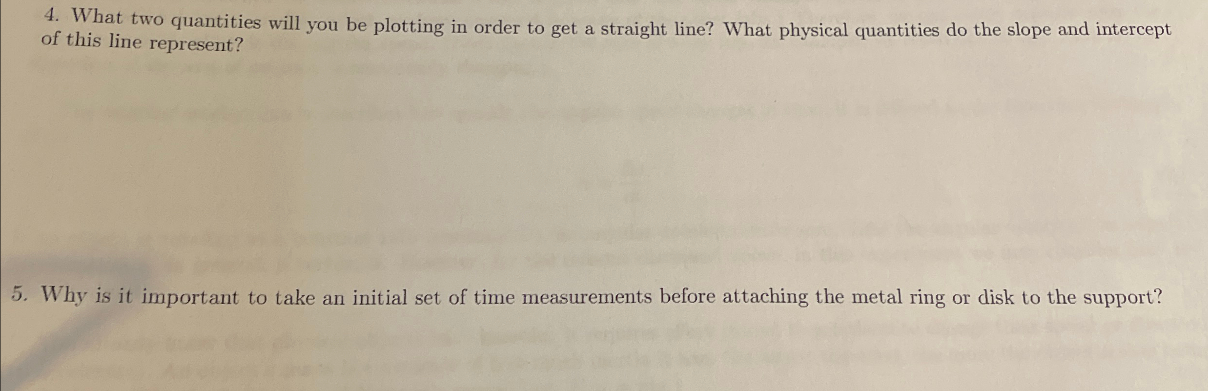 Solved What two quantities will you be plotting in order to | Chegg.com