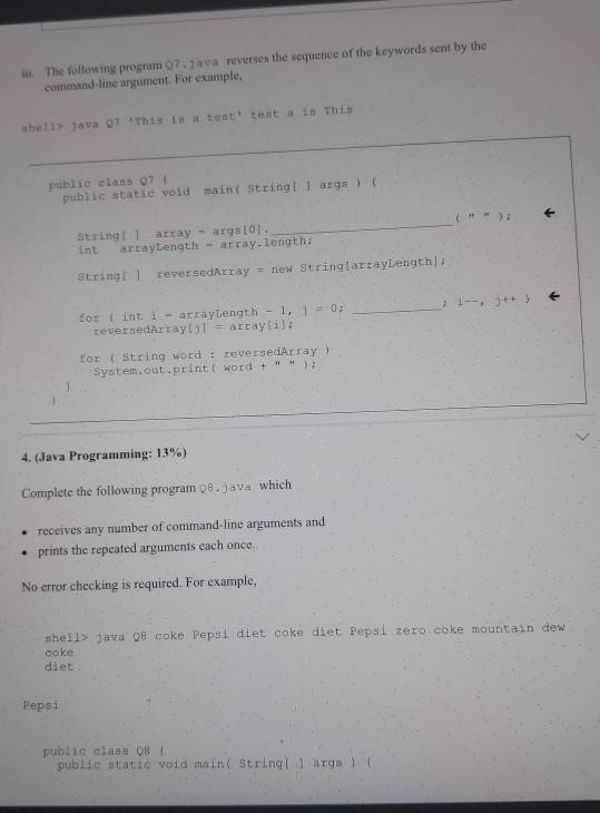 Solved 1. The following program 07.java reverses the | Chegg.com