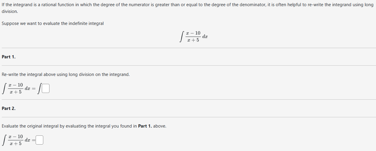 Solved If ﻿the integrand is ﻿a rational function in ﻿which | Chegg.com